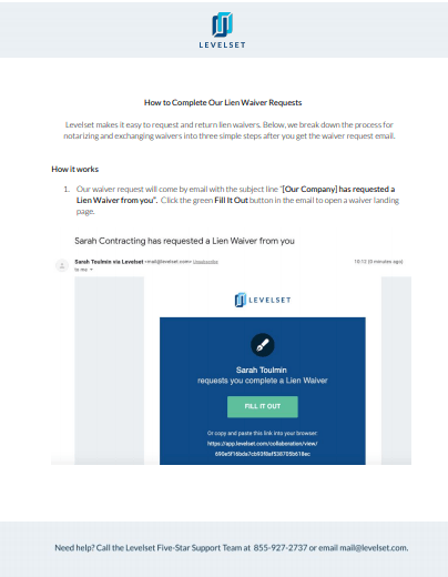 Notarizing Construction Documents and Lien Waivers with Levelset